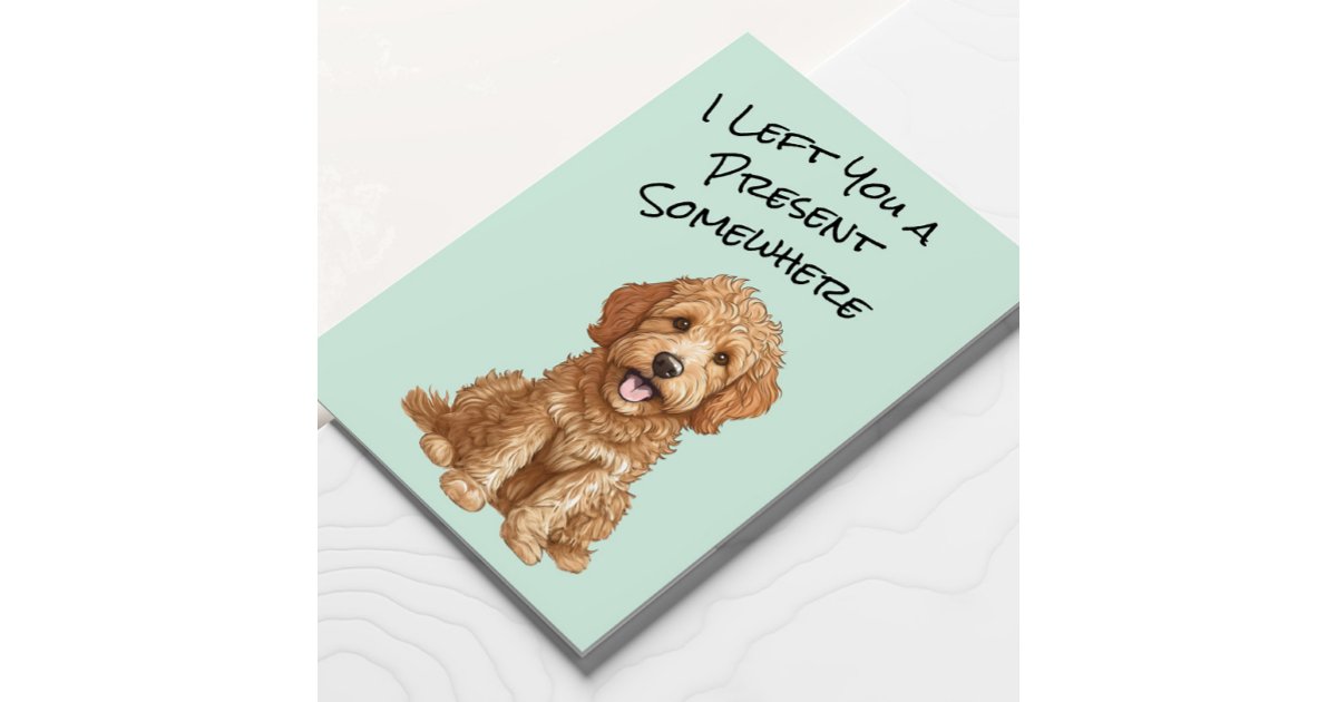 Cute Goldendoodle Dog Happy Birthday Card | Zazzle