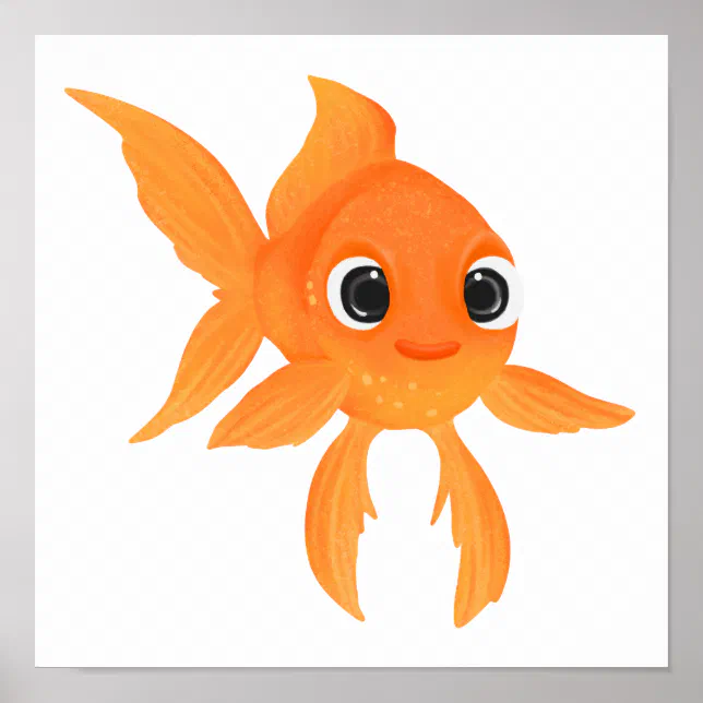 Cute goldfish poster | Zazzle