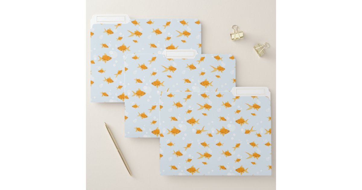Cute Goldfish Swimming in Water File Folder | Zazzle