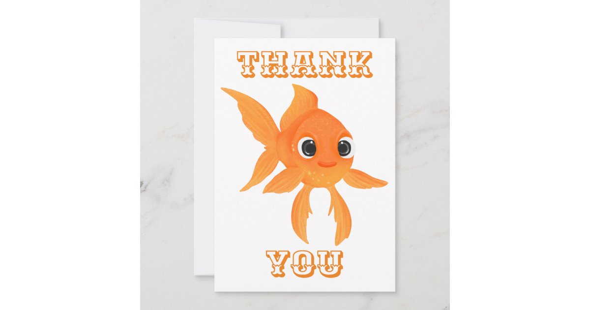 Cute goldfish thank you card | Zazzle