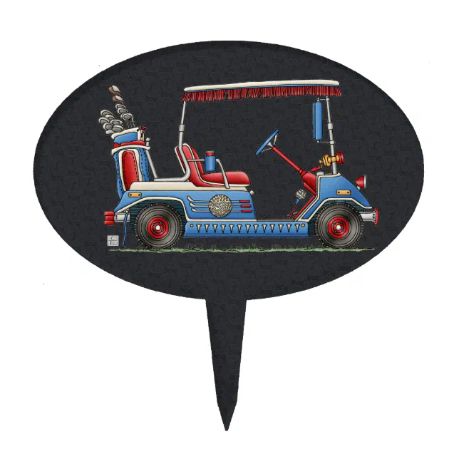 Cute Golf Cart Cake Topper | Zazzle