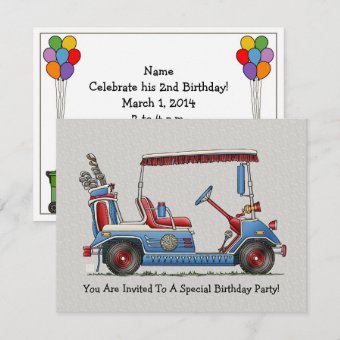 Cute Golf Cart Invitation | Zazzle