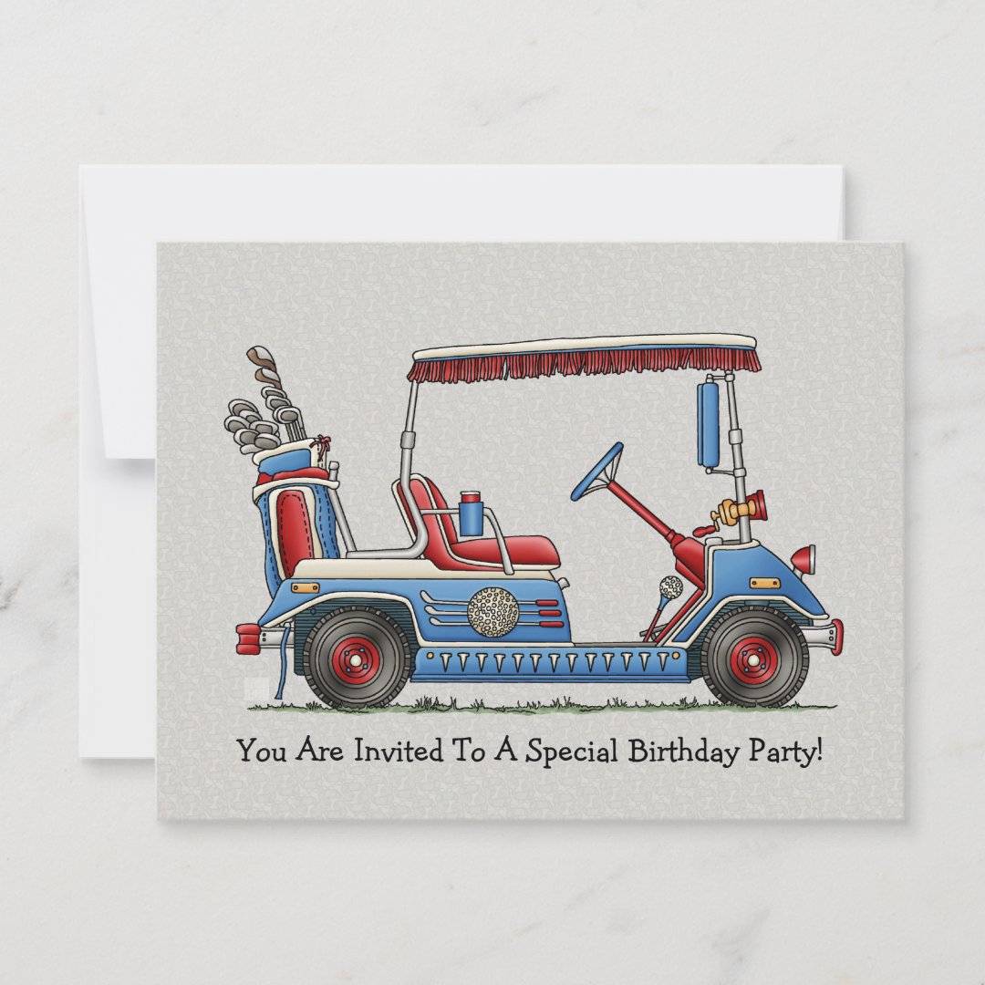 Cute Golf Cart Invitation | Zazzle