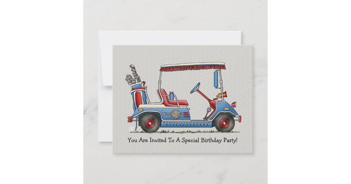 Cute Golf Cart Invitation | Zazzle
