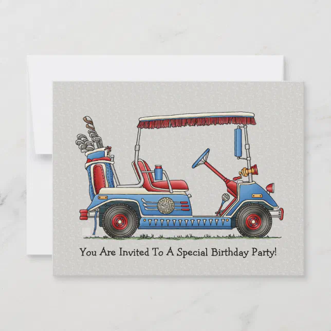 Cute Golf Cart Invitation | Zazzle