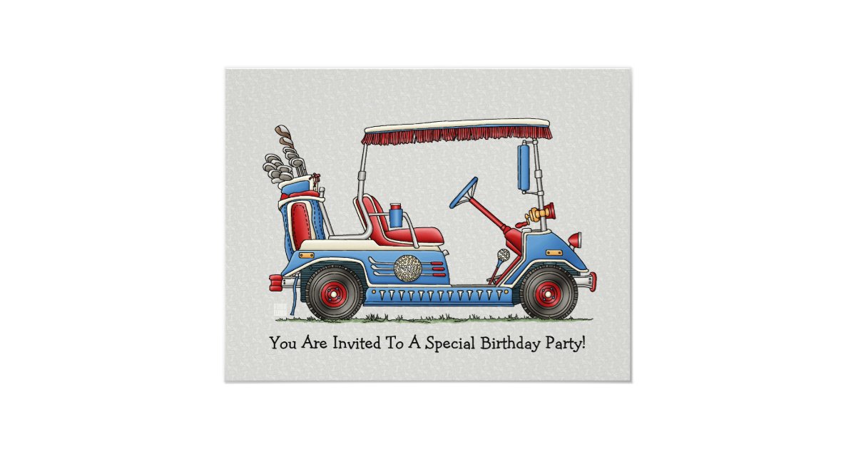 Cute Golf Cart Invitation | Zazzle.com
