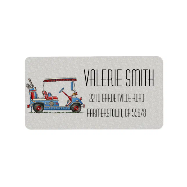 Cute Golf Cart Label | Zazzle