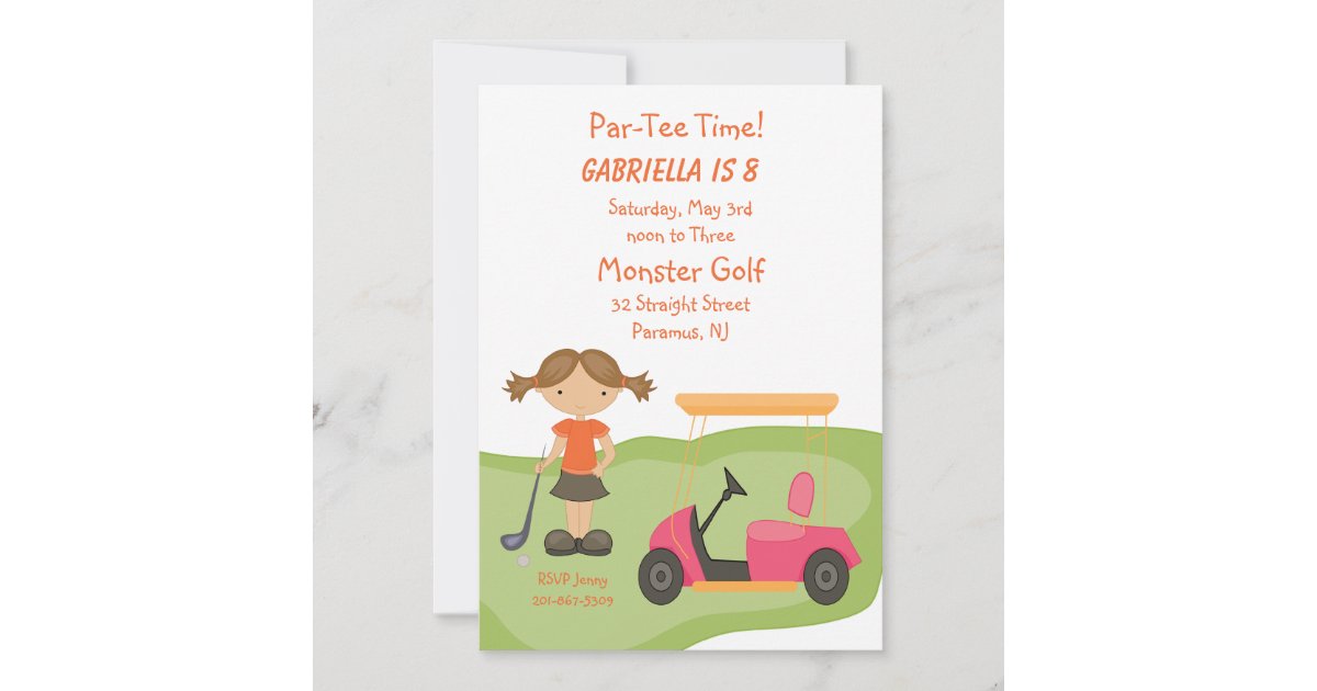 Cute Golf Girls Party Invitation | Zazzle