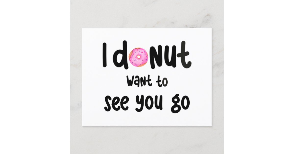 Cute goodbye greeting card - donut | Zazzle