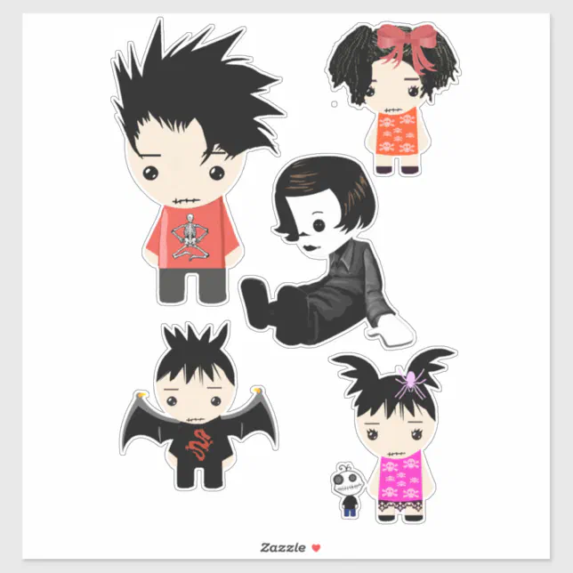 Cute Goth Children Boys girls Clip art Sticker | Zazzle