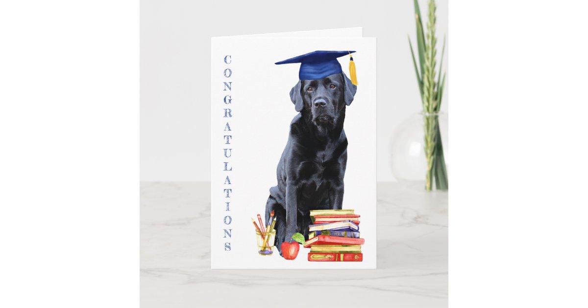 Cute Graduate Dog Graduation Congratulations Card | Zazzle