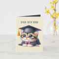 Cute Graduation add message cat Card | Zazzle