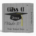 Cute Graduation Cap And Tassel I Made It 3 Ring Binder | Zazzle
