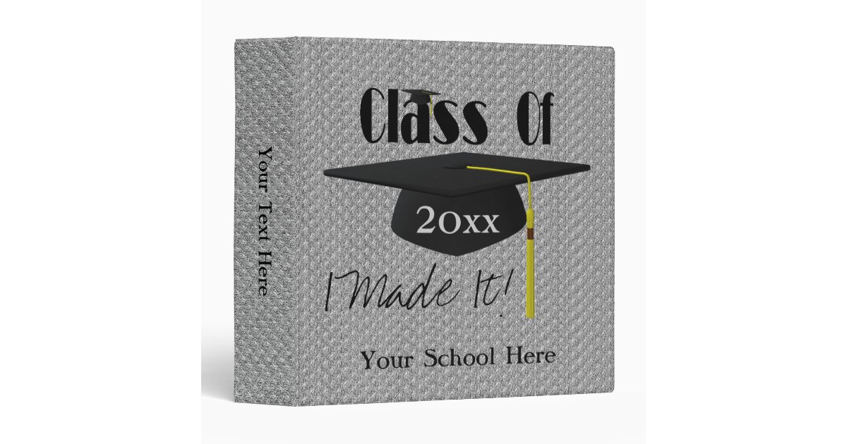 Cute Graduation Cap And Tassel I Made It 3 Ring Binder | Zazzle