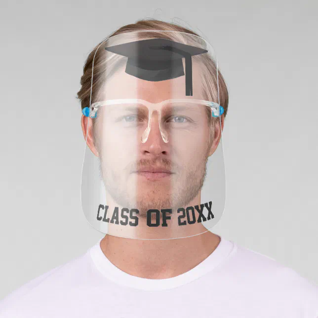 Cute Graduation Cap Class of 2021 Graduate Face Shield | Zazzle