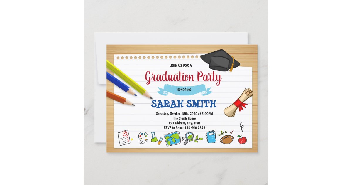 Cute graduation party invitation | Zazzle