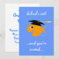 Cute Graduation Party Invitation Goldfish on Blue | Zazzle