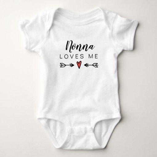 Cute Grandma Nonna Loves Me Customize Baby Bodysuit | Zazzle