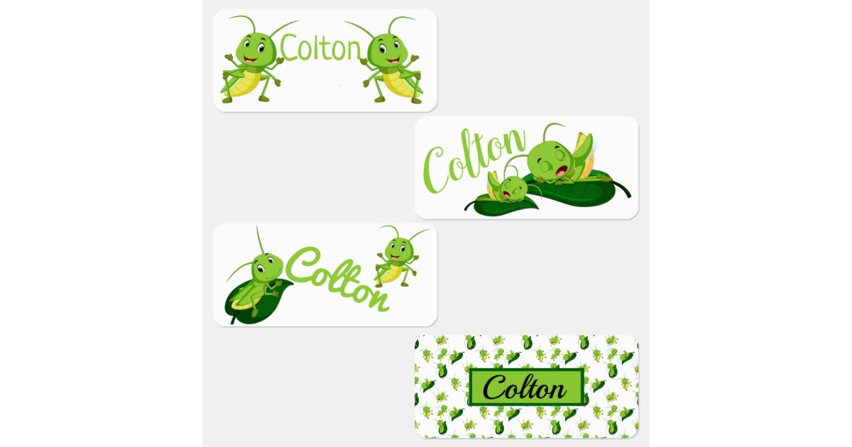 Cute Grasshoppers Labels | Zazzle