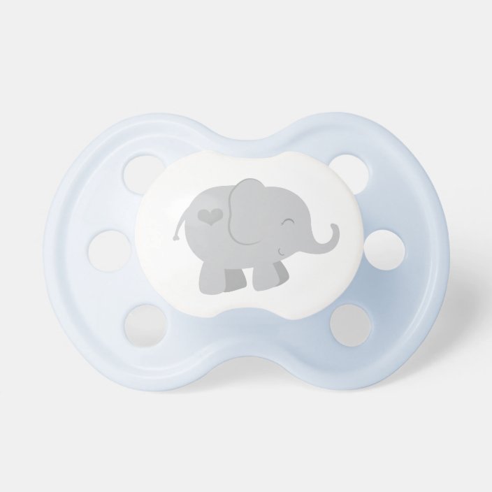 Cute Gray and Blue Baby Elephant Pacifier | Zazzle.com