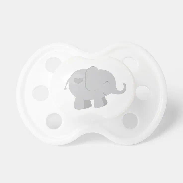 Cute Gray and Blue Baby Elephant Pacifier | Zazzle
