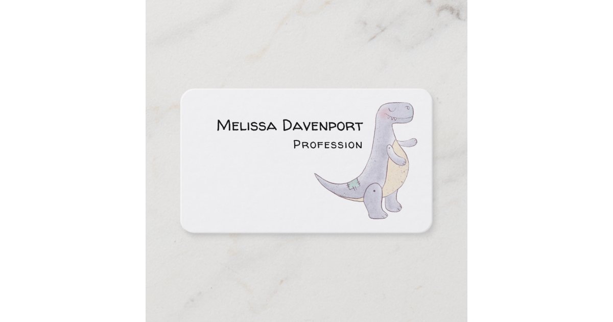 Cute Gray Tyrannosaurus Rex Dinosaur Toy Business Business Card | Zazzle