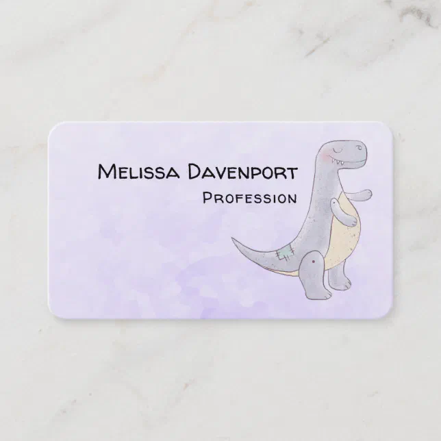 Cute Gray Tyrannosaurus Rex Dinosaur Toy Business Card | Zazzle