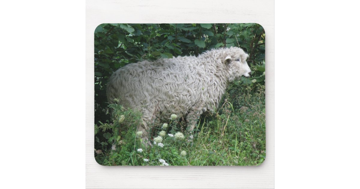 Cute Greedy Sheep Eating Mousepad | Zazzle