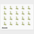Cute Green Anaconda Snake Cartoon Classic Round Sticker | Zazzle