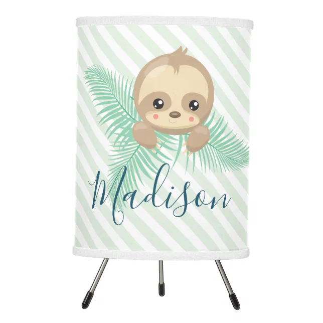 Cute Green Baby Sloth Nursery Lamp | Zazzle