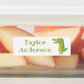 Cute Green Cartoon Alligator Personalized Name Kids' Labels | Zazzle