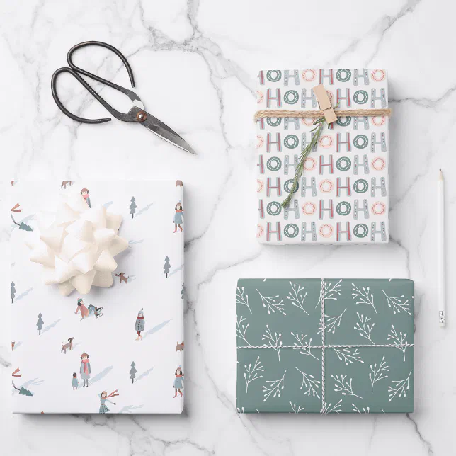 Cute Green Christmas Wrapping Paper | Zazzle