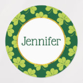 Cute Green Clover Pattern Labels | Zazzle