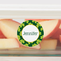 Cute Green Clover Pattern Labels | Zazzle