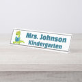 Cute Green Dinosaur Teacher's Desk Name Plate | Zazzle