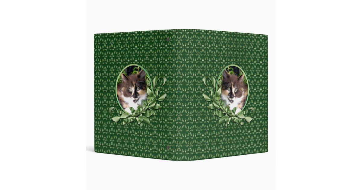 Cute Green Eyed Calico Kitten 1 Inch Binder | Zazzle