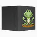 Cute Green Frog 3 Ring Binder | Zazzle