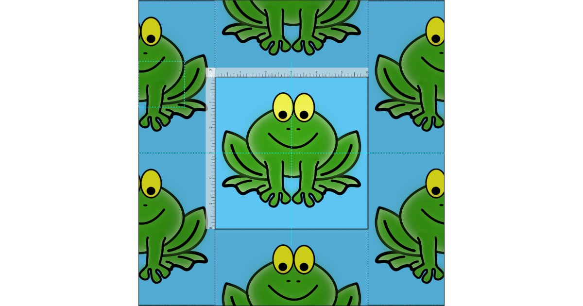 Cute Green Frog Design Fabric | Zazzle