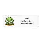 Cute Frog Green Stripe Return Address Labels | Zazzle.com