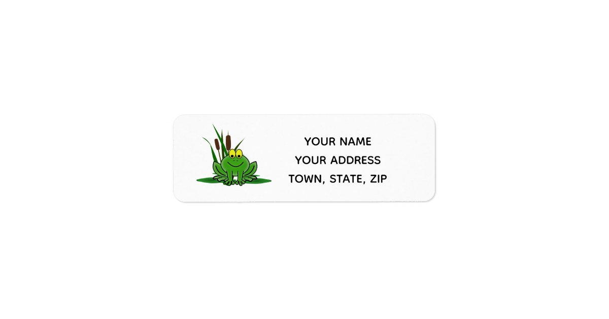 Cute Green Frog Return Address Label | Zazzle