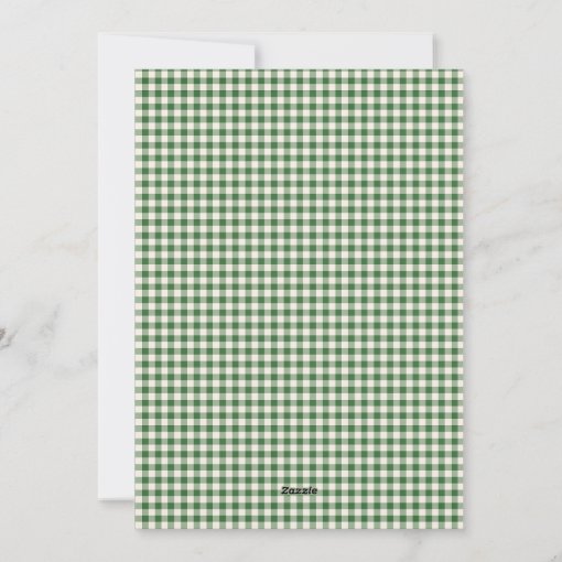 Cute Green Gingham Plaid Portrait Photo Christmas Holiday Card | Zazzle