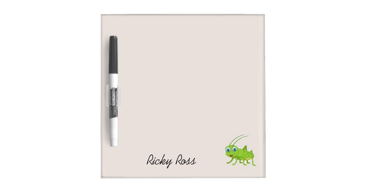 Cute green grasshopper purple dry erase board | Zazzle