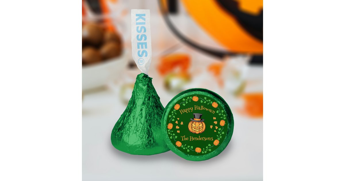 Cute Green Jack O Lantern Trick or Treat Halloween Hershey®'s Kisses ...