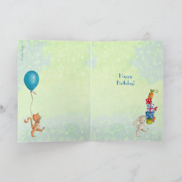 cute green Little Birthday Boy Illustration Card | Zazzle