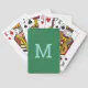 Cute Green Monogrammed Initial Playing Cards | Zazzle