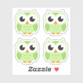 Cute green owl stickers | Zazzle