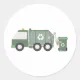 Cute Green Recycling Truck Kids Vehicles Birthday Classic Round Sticker ...