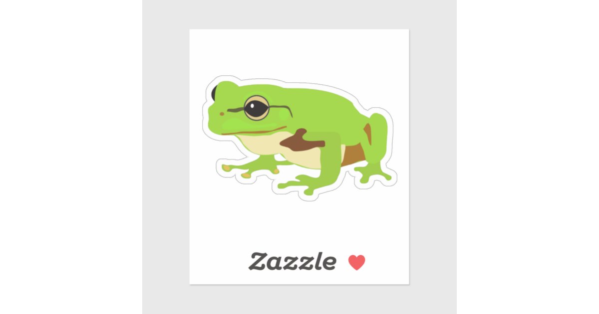 Cute Green Tree Frog Sticker | Zazzle
