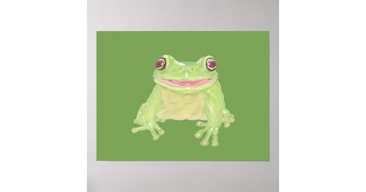 Cute Green Tree Frog - transparent. Poster | Zazzle