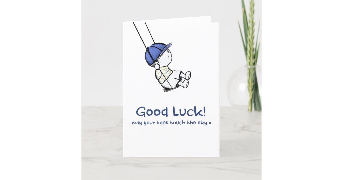 Cute greetings card good luck doodle illustration | Zazzle